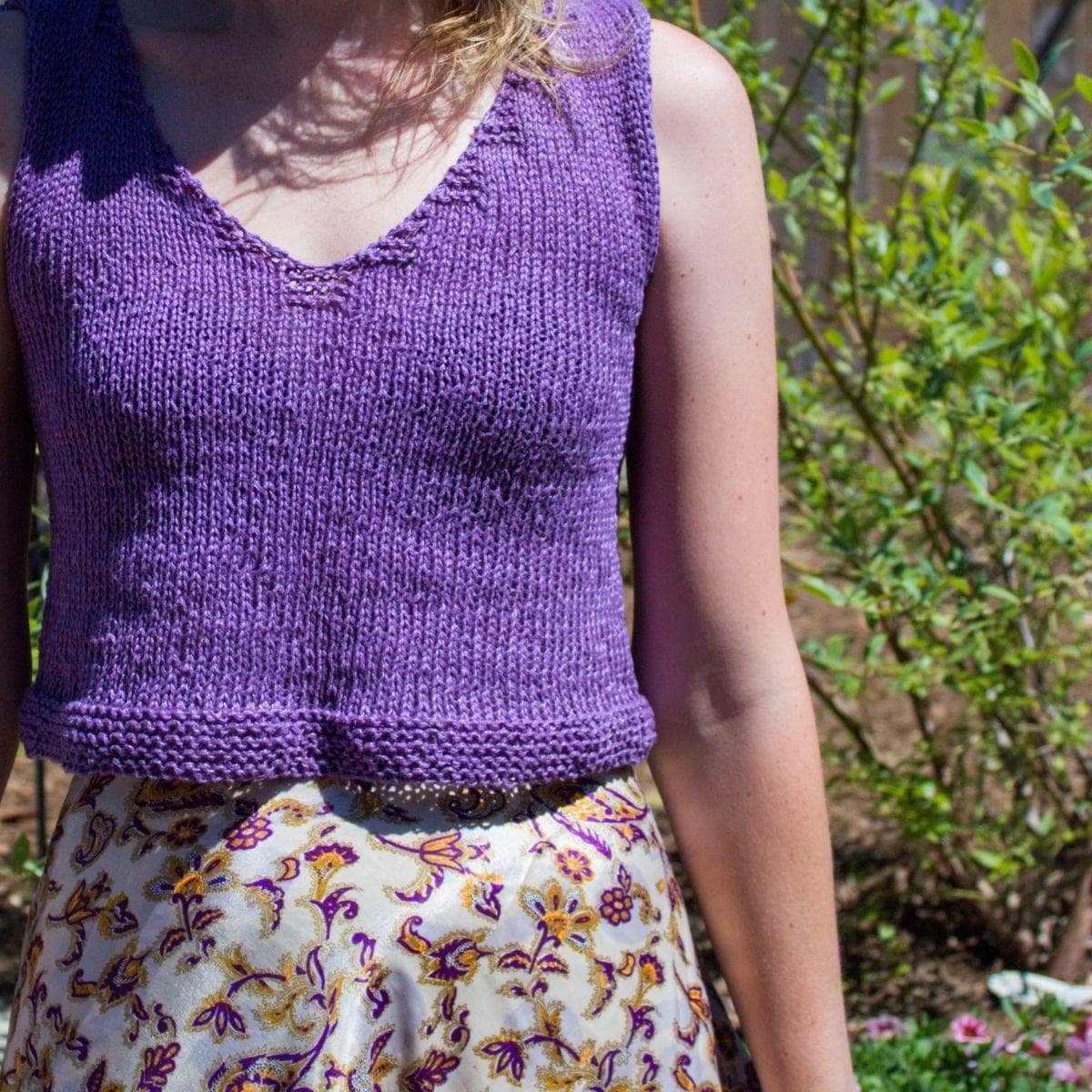 V Neck Crop Top Knitting Pattern | Darn Good Yarn