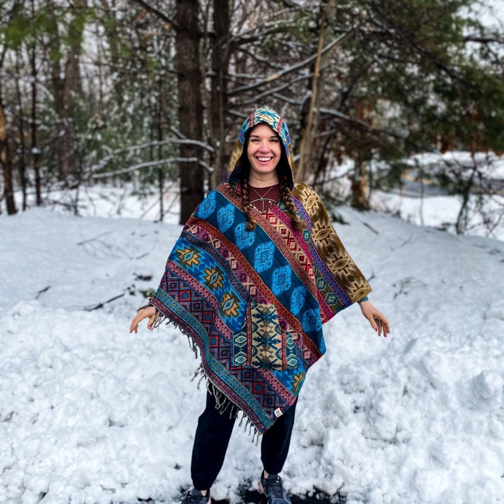 Nanda Hooded Poncho | Darn Good Yarn